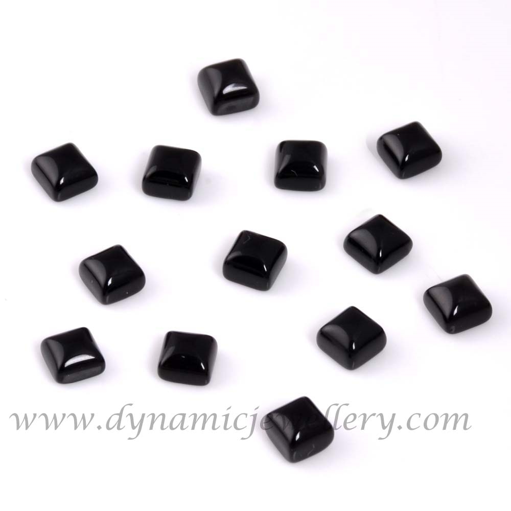 SQUARE BLACK ONYX CABOCHON 4 mm (ST482)